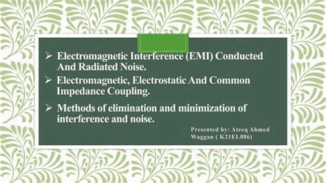 Electromagnetic Interference And Electromagnetic Compatibility Pptx Science