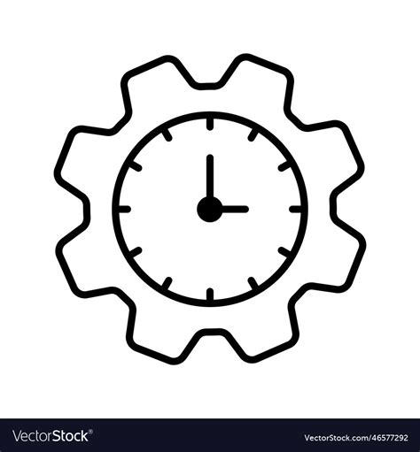 Time Management Outline Icon Style Illu Royalty Free Vector