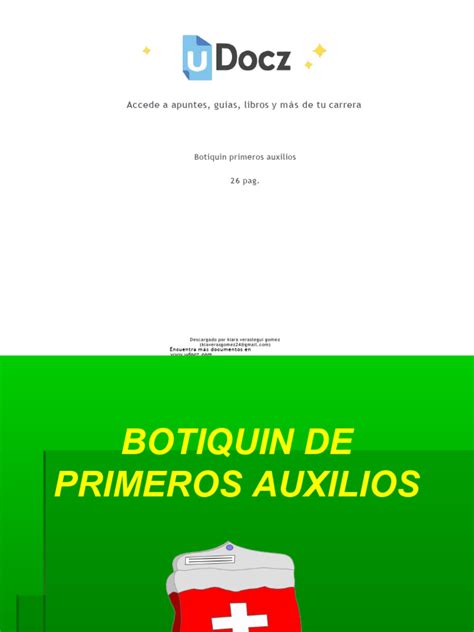 Dokumentips Botiquin 580382 Downloadable 3900592 Descargar Gratis Pdf Primeros Auxilios