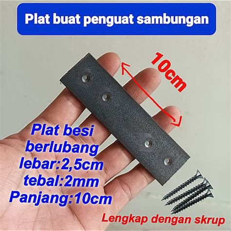 Plat Besi Penguat Sambungan P10cm Lebar 2 5cm Tebal 2mm Lazada Indonesia