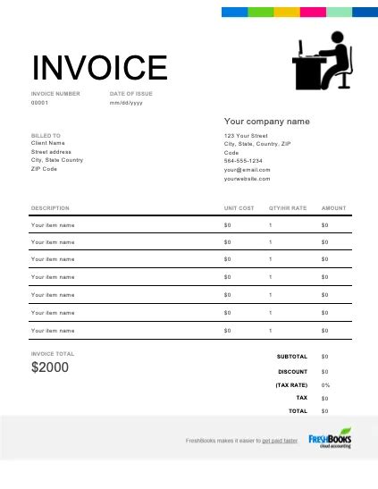 Self Employed Invoice Template Uk