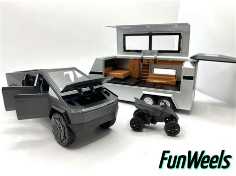 Детская игрушка металлическая Tesla Cybertruck с Прицепом и ...