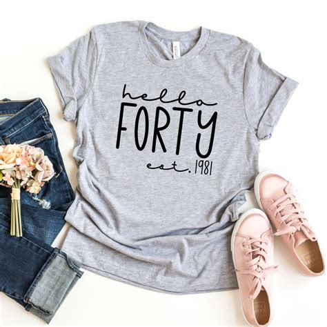 Hello Forty Est 1981 Custom Birth Year Fortieth 40th Etsy