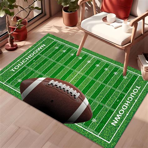 Erweicet 2 Pcs Football Field Doormat Football Kitchen Rug
