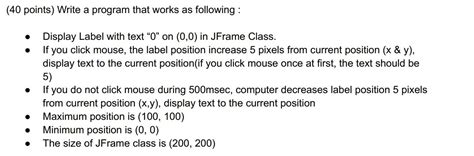 solved 40 points write a program that works as following