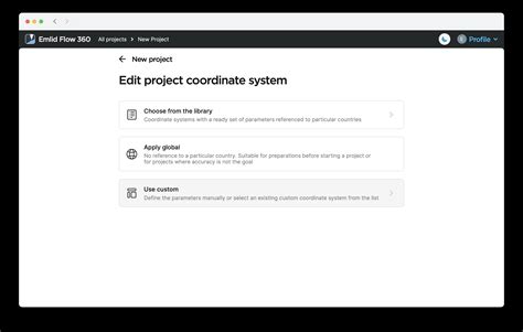 Set Up Custom Coordinate System Emlid Flow And Emlid Flow 360