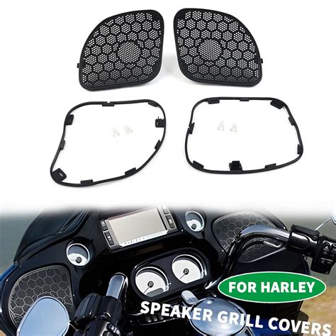 Motorcycle Front Fairing Speakers Mesh Grill Grilles Covers For Harley
