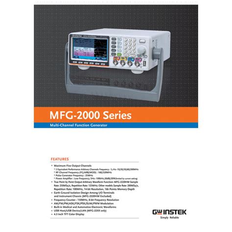 Jual GW Instek MFG 2130M 30MHz Single Channel Arbitrary Function Generator Kota Tangerang