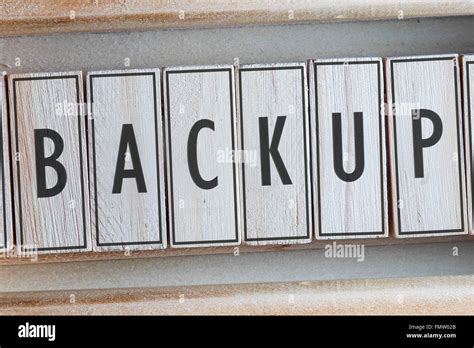 Backup Word Written On Wood Stock Photo Alamy