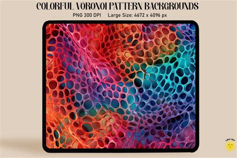 3d Colorful Voronoi Diagram Pattern Graphic By Lazy Sun · Creative Fabrica