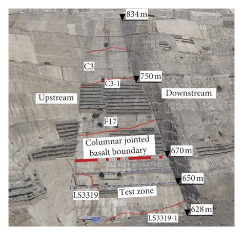 Excavation Layout Of The Left Dam Foundation A Geological Profile Of