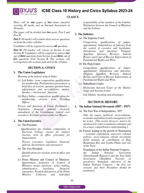 Icse Class 10 History And Civics Syllabus 2023 24 Pdf Jawaharlal Nehru Government