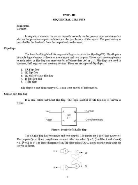 Unit Iii Sequential Circuit Pdf Logic Gate Electronic Design