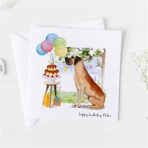 Great Dane Dog Birthday Card Pet Card 7v8b By The Wrapping Paper Shop