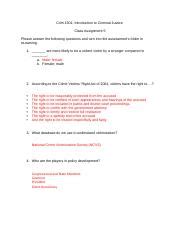 Class Assignment 5 Answer Key Docx Crim 1301 Introduction To