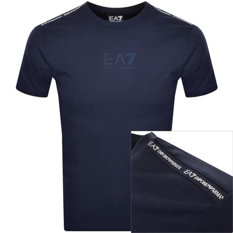 Ea7 Emporio Armani Logo T Shirt Navy Mainline Menswear