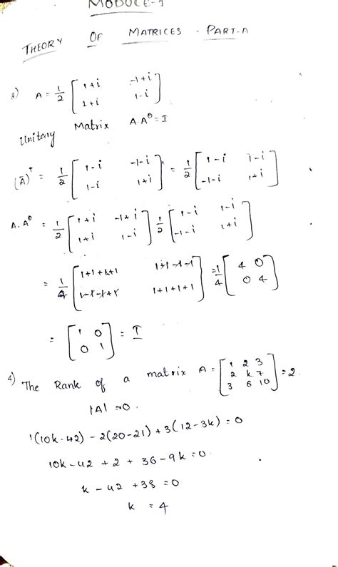 Solution Theory Of Matrices Problems Studypool