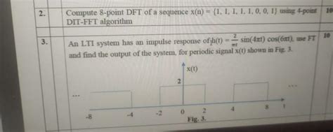 Solved 10 2 Compute 8 Point Dft Of A Sequence Xn 1 1