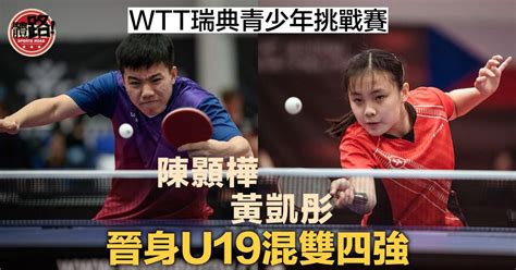 【瑞典青少年乒賽】陳顥樺／黃凱彤勇闖u19混雙4強 麥明芯u17女單16強止步