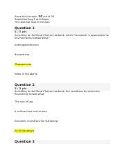 Quiz Ethics Of Poverty And Wealth Docx Score For This Quiz 50 Out