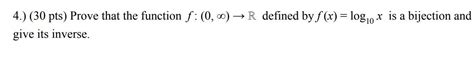 Solved 4 30 Pts Prove That The Function F 0 ∞ →r