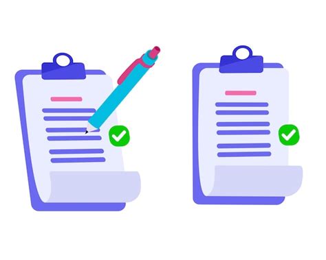 클립보드 및 펜 아이콘 설정 프리미엄 벡터