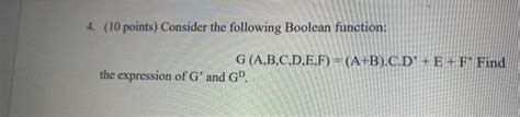 solved 4 10 points consider the following boolean