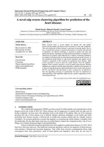 A Novel Salp Swarm Clustering Algorithm For Prediction Of The Heart
