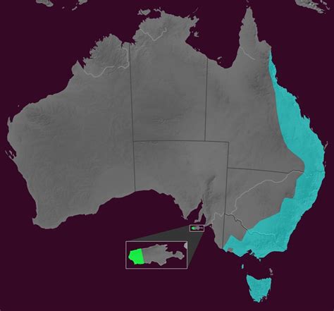 Platypus Distribution Blue Native Population Green Introduced
