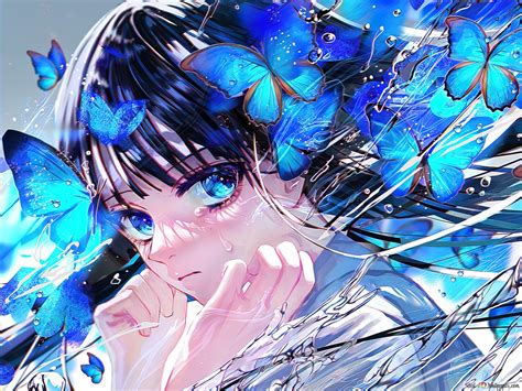 Anime Girl Butterfly 4k Wallpaper Download