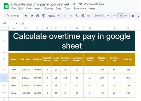 How To Calculate Overtime Pay In Google Sheets A Step By Step Guide With Examples Neotech