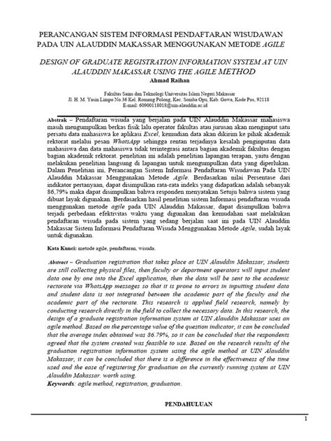 Perancangan Sistem Informasi Pendaftaran Wisudawan Pada Uin Alauddin