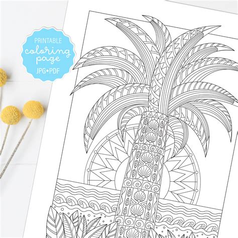 Tropische Palme Malseite Palme Erwachsene Malseite Zum Ausdrucken