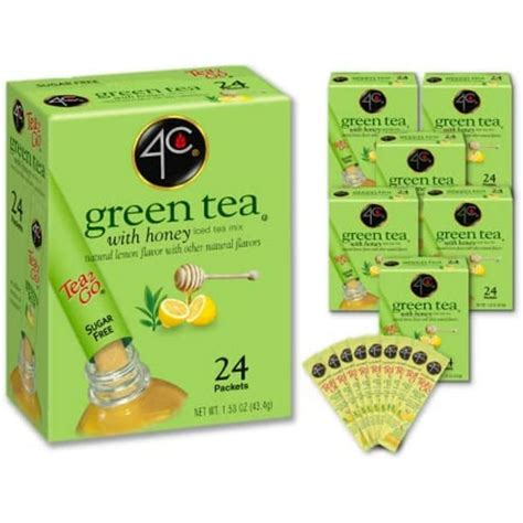 4c Powder Drink Mix Packets Green Tea 6 Pack 24 Count Singles Stix
