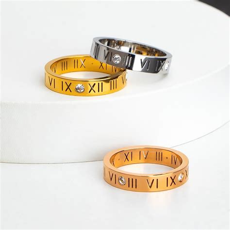 Roman Numerals Crystal Ring Heybijou