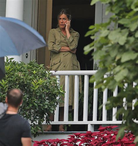 Jennifer Aniston Gets Caught Outdoors In Nothing But A White Towel In Georgia Celebrity News