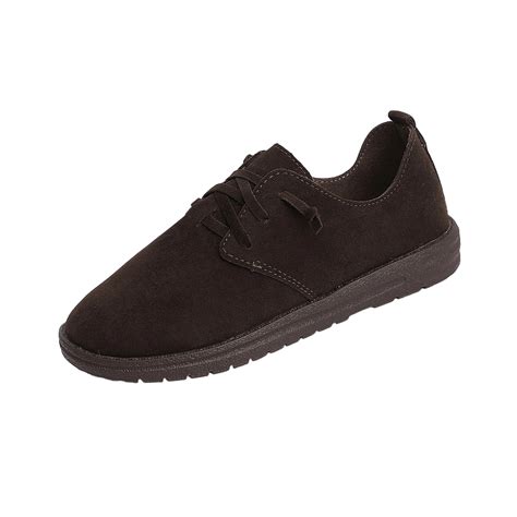 Cmunyle Womens Round Toe Loafers Front Lace Up Flats Casual Walking