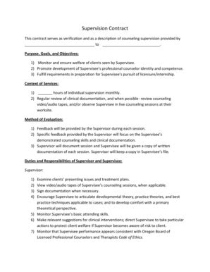 Fillable Online Cgcounseling Supervision Contract Colleen Adarhormazd LPC Cgcounseling Fax