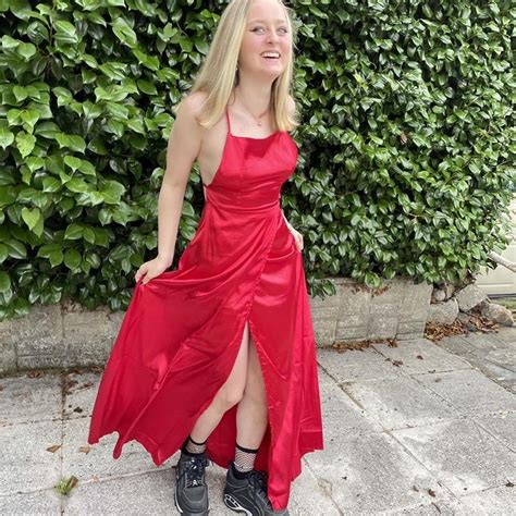 Gorgeous Red Backless Prom Dressevening Dress With Depop