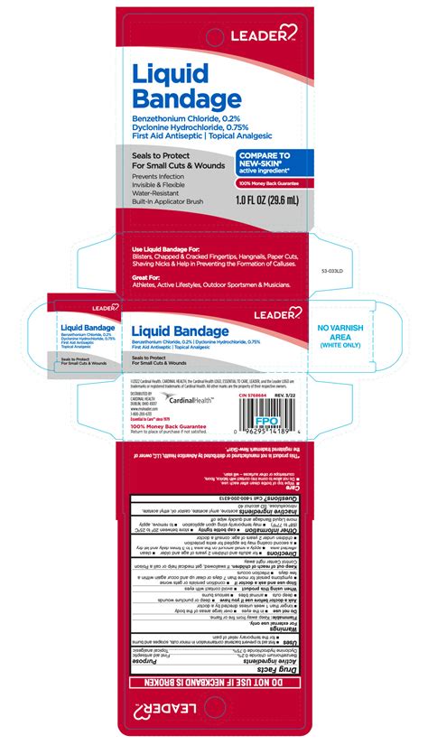 Dailymed Leader Liquid Bandage Benzethonium Chloride Dyclonine