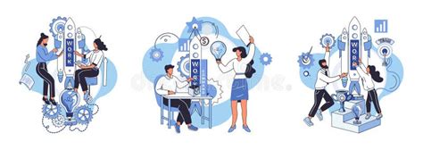 Team Solving Complex Problems Teamwork Vector Illustration Metaphor Stock Vector Illustration