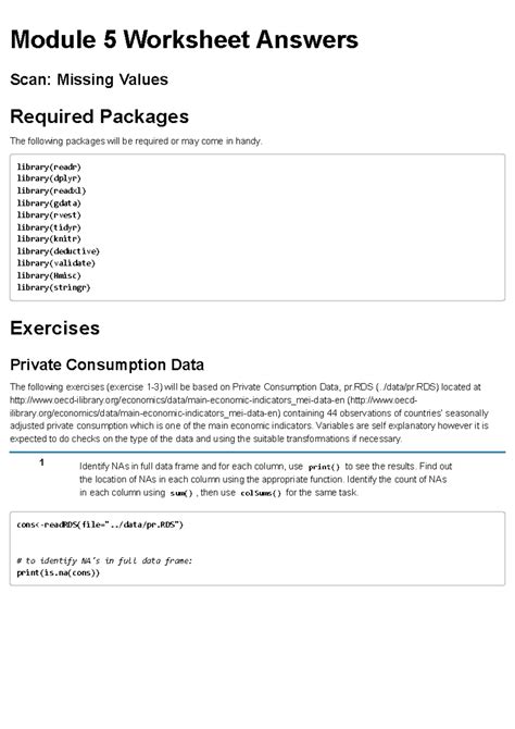 Module 5 Worksheet Answers Module 5 Worksheet Answers Scan Missing Values Required Packages