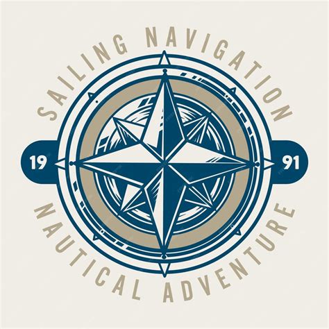 Ship Compass Colorful Sticker Vintage Premium Ai Generated Vector
