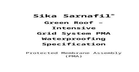 Doc Sarnafil Guide Specification Green Roof Extensive · Web