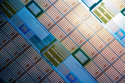 Silicone Wafer Closeup Full Frame Macro Background For Microelectronic Chip Manufacturing