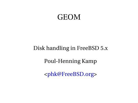 PDF GEOM BSDCan How Is GEOM Configured Autoconfiguration