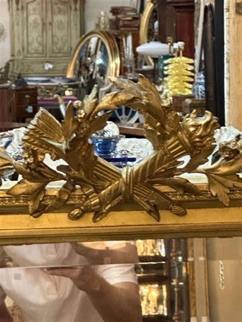 19th Century French Louis Xvi Carved And Giltwood Mirror For Sale At