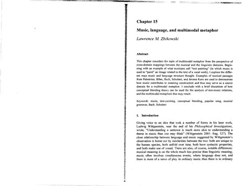 Pdf Music Language And Multimodal Metaphor