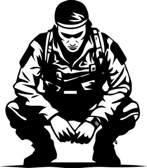 Valor Guard Kneeling Soldier Logo Honor Tribute Military Salute Icon