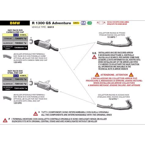 Silencieux INDY RACE EVO ARROW 72651AON Aluminium Dark Noir BMW R1300GS Adventure 2024 Et